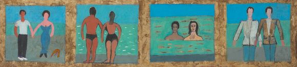 Bonhams : Adolfo Riestra (Mexican 1944-1989) Baristas 16 x 72cm (41 x ...