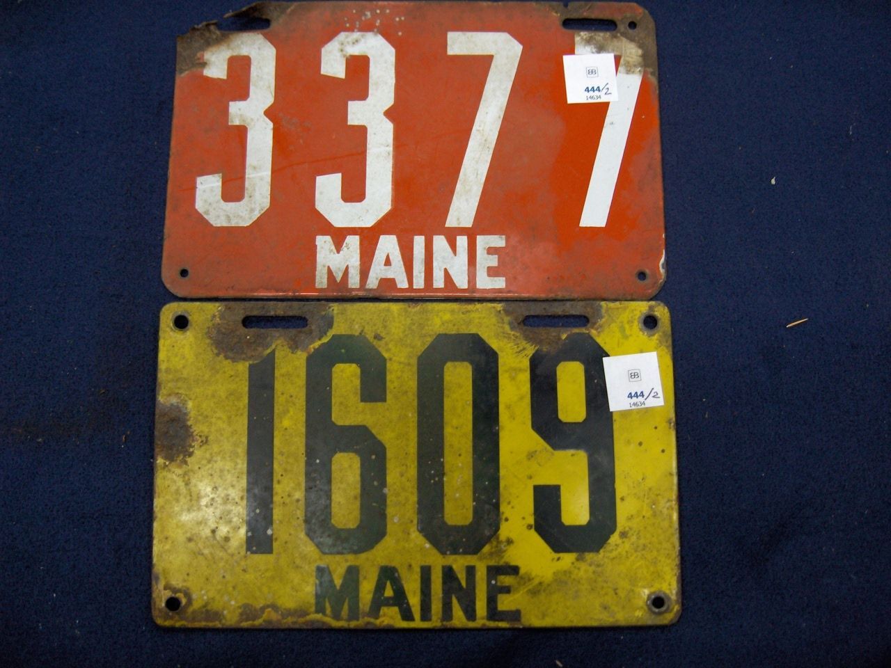 Bonhams Cars : Two porcelain enamel motor vehicle number plates,