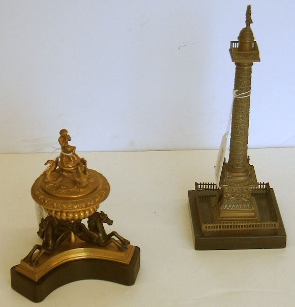 Bonhams : A Grand Tour bronze miniature monument column and a ...