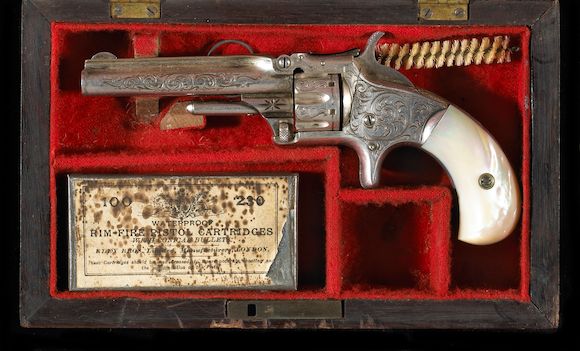 Bonhams : A cased and factory engraved Smith & Wesson Model 1 Third ...