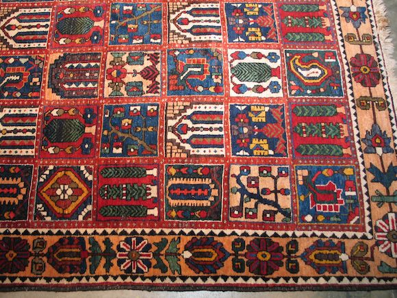 Bonhams : A Bakhtiari rug size approximately 4ft 10in x 6ft 9in