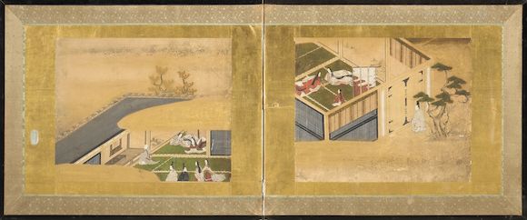 Bonhams : Sumiyoshi School (18th/19th Century) Tale of Genji