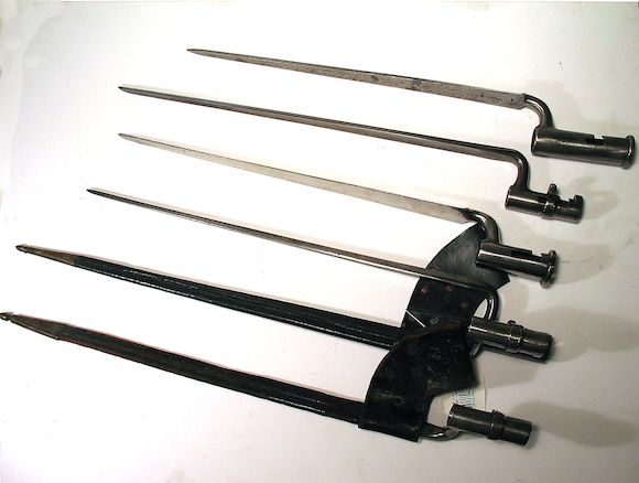 Bonhams : A lot of six socket bayonets