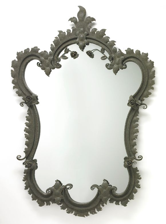Bonhams : A Rococo style toleware mirror