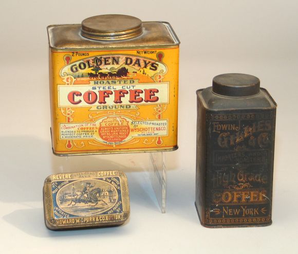 Bonhams : Early lithographed coffee tins