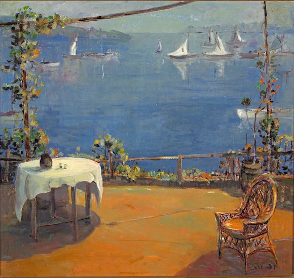 Bonhams : Selden Connor Gile (1877-1947) The Porch, 1937 28 1/2 x 30in