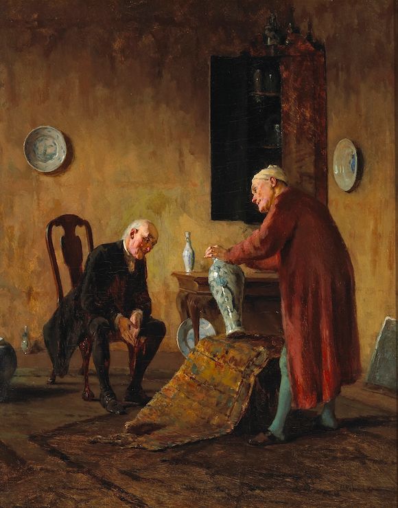 Bonhams : Howard Helmick (1845-1907) Visiting the Purveyor 19 1/4 x 15 ...