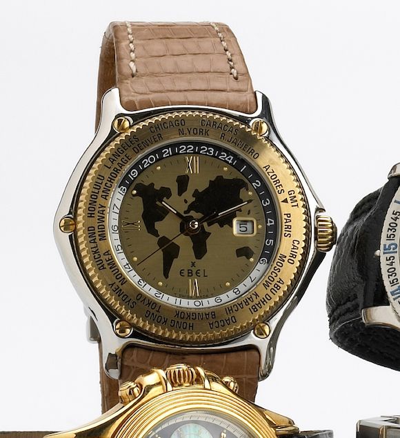 Bonhams : Ebel. A stainless steel and 18k gold self-winding world-time ...