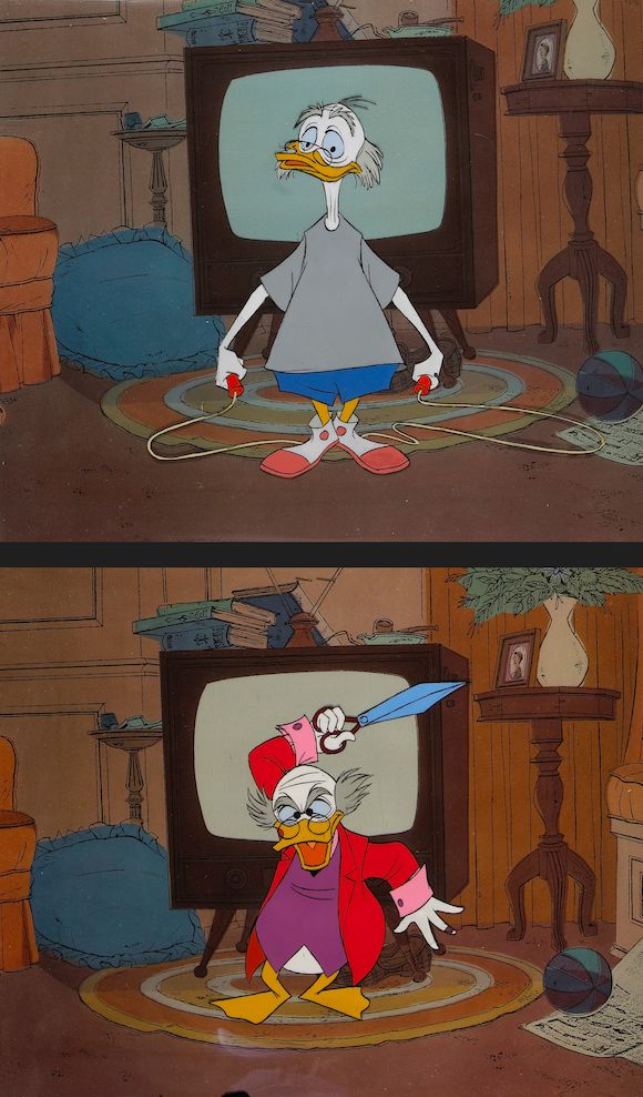 Bonhams : Two Walt Disney celluloids of Scrooge McDuck