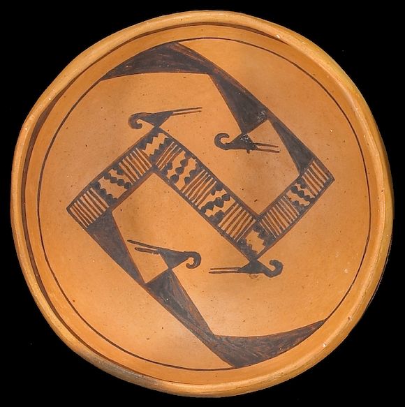 Bonhams : A Jeddito black-on-orange bowl