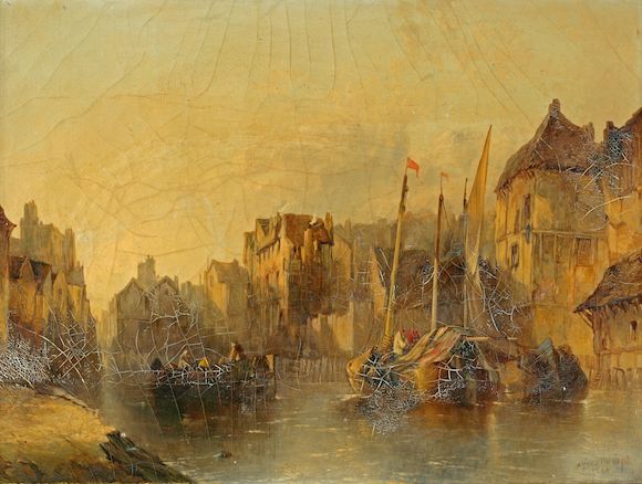 Bonhams : Alfred Montague (British 1832-1883) A View of an Old French ...