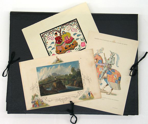 Bonhams : A portfolio of prints, mainly hand-colored picture plates