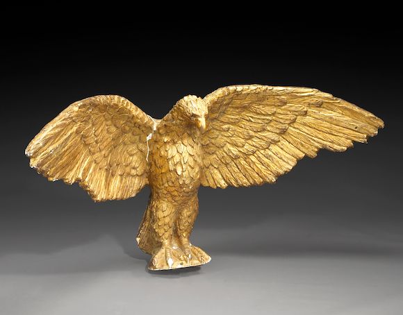 Bonhams : A pair of gilt plaster eagles