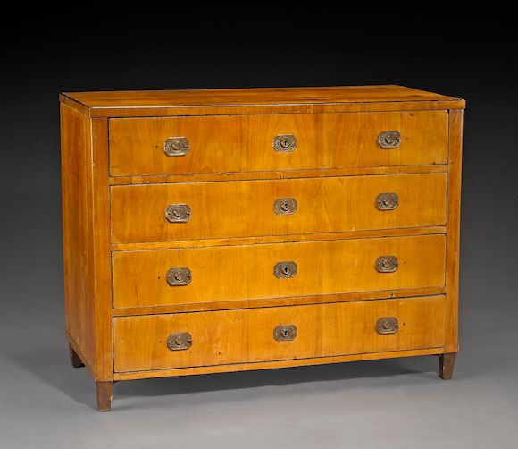 Bonhams : A Biedermeier parcel ebonized birch chest of drawers