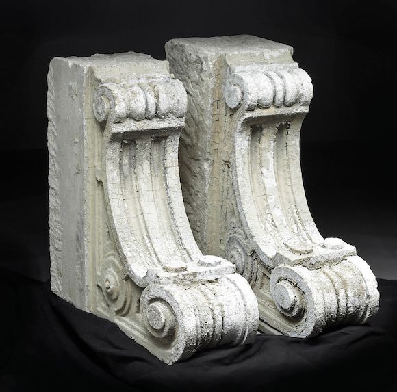 Bonhams : A pair of French Neoclassical limestone corbels