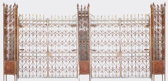 Bonhams : A pair of Neoclasical style iron gates