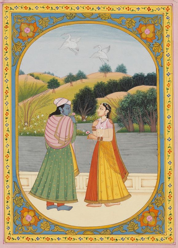 Bonhams : A selection of eleven Pahari and Rajasthani miniature paintings