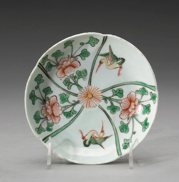 Bonhams : A famille verte enameled porcelain dish Late Ming Dynasty ...