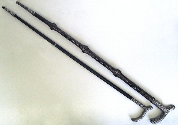 Bonhams : Two Indian colonial silver mounted canes