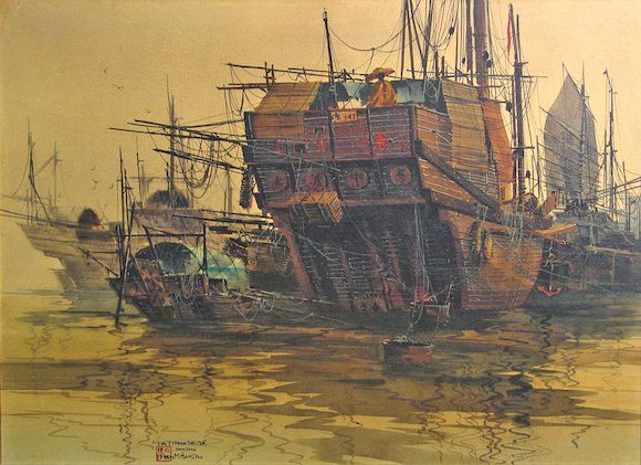 Bonhams : Frank M. Hamilton (American, 1930-1999) The Typhoon Shelter ...