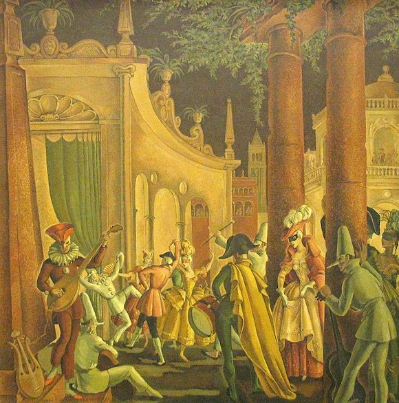 Bonhams : Albert Richard Stockdale (American) A masked ball 58 x 58in