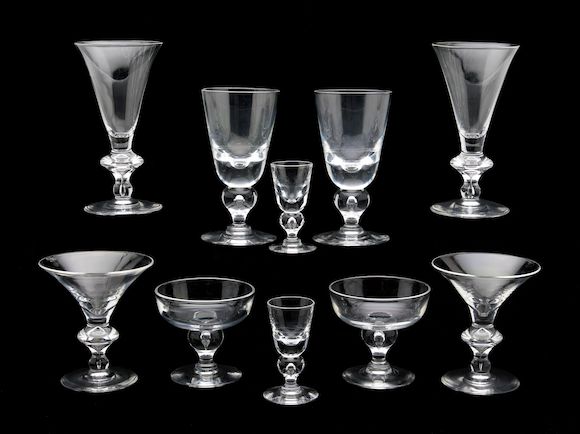 Bonhams : A collection of Steuben clear glass stemware