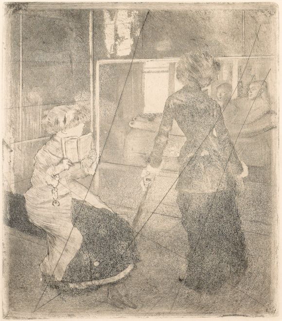 Bonhams : Edgar Degas; Mary Cassatt au Louvre, Musée des Antiques;