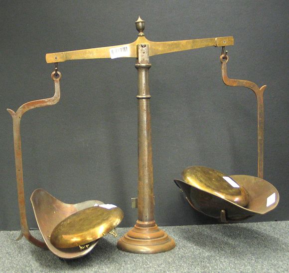 Bonhams : An American brass and steel counter balance scale