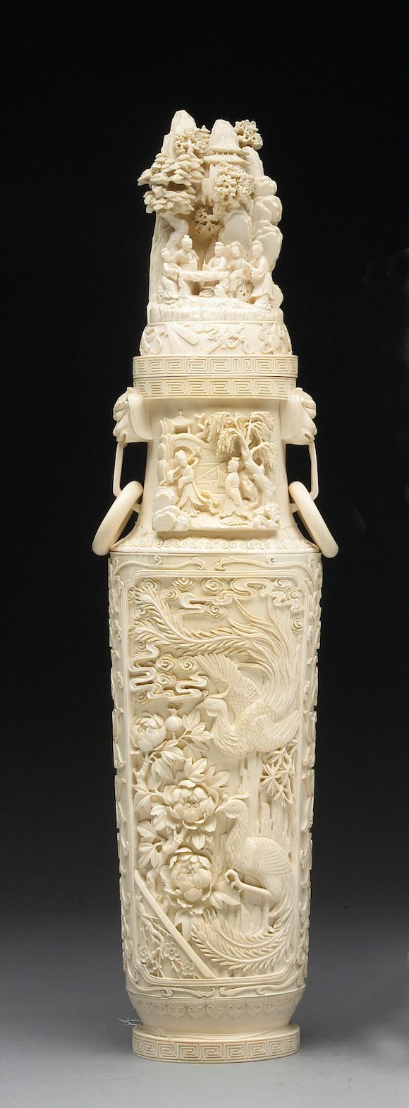 Bonhams : A pieced ivory covered urn