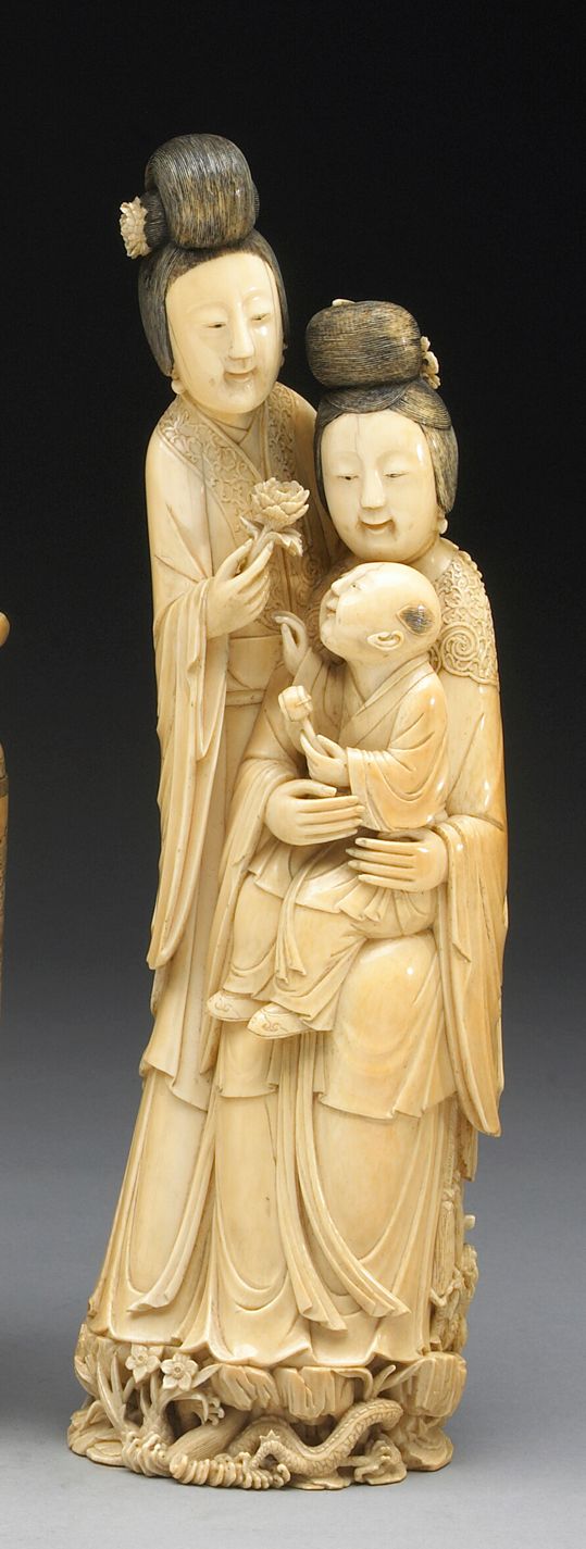Bonhams : A fine ivory figural group