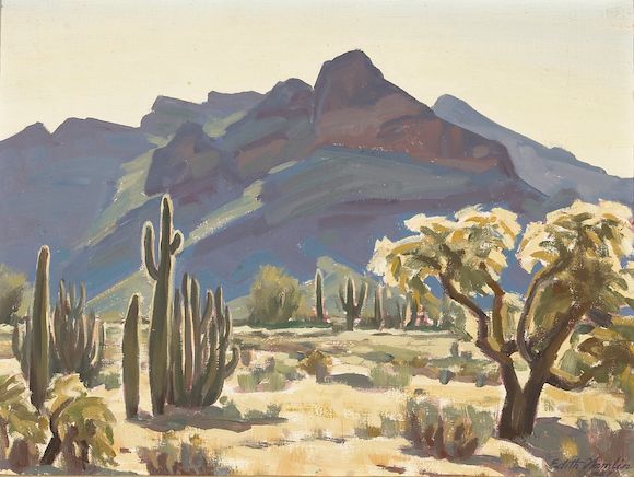 Bonhams : Edith Anne Hamlin (American, 1902-1992) Cactus Country, 1941 ...