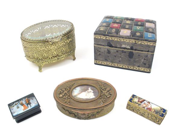 Bonhams : A group of nine decorative table boxes