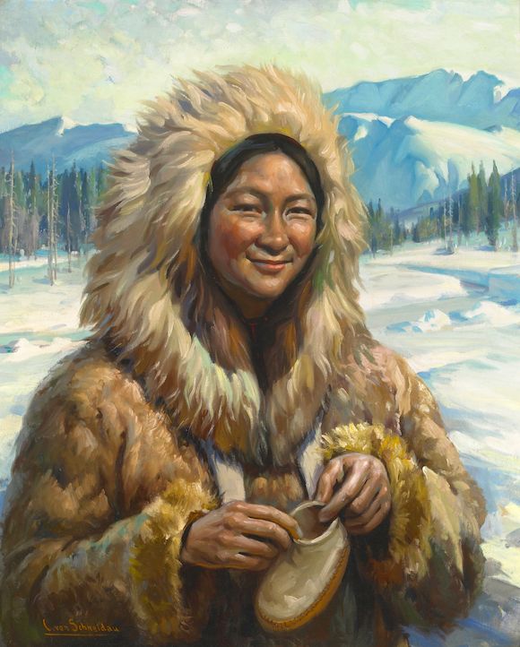 Bonhams : Christian von Schneidau (Swedish, 1893-1976) Eskimo Girl 32 x ...