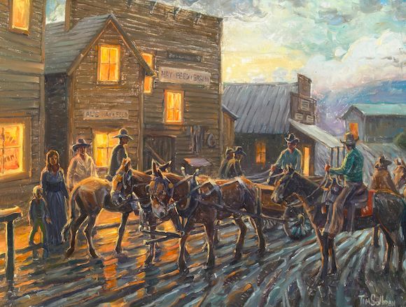 Bonhams : Tim Solliday (American, born 1952) Main Street 18 x 24in