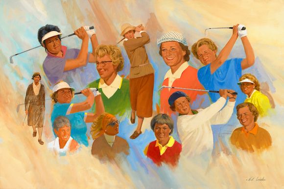 Bonhams : Leaskou, Nick: Ladies Hall of Fame, an oil on canvas ...