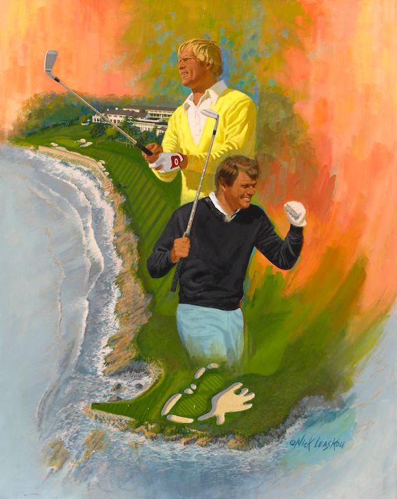 Bonhams : Leaskou, Nick: Pebble Beach: Jack Nicklaus and Tom Watson, an ...