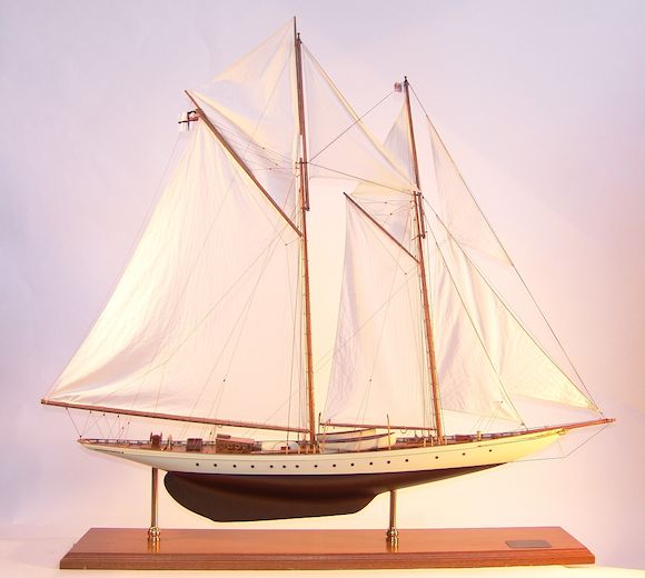 Bonhams : A scale model of the schooner yacht "Meteor IV," 20th century ...