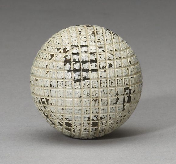 Bonhams : A rare Slazenger molded mesh gutty golf ball, circa 1892,