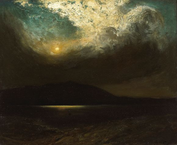 Bonhams : Julian Rix (1850-1903) Moonlight on the Coast 26 x 32 1/4in