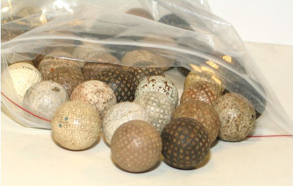 Bonhams : A collection of mainly mesh or square dimpled golf balls in ...