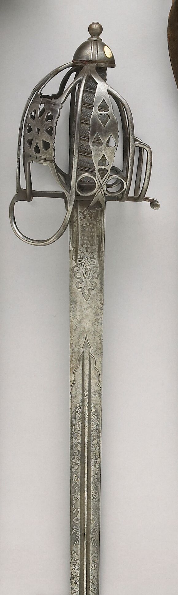 Bonhams : An early Victorian Scottish baskethilted officer's broadsword ...