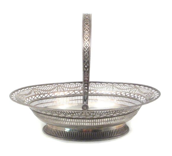 Bonhams : George III Silver Cake Basket by Richard Morton & Co.