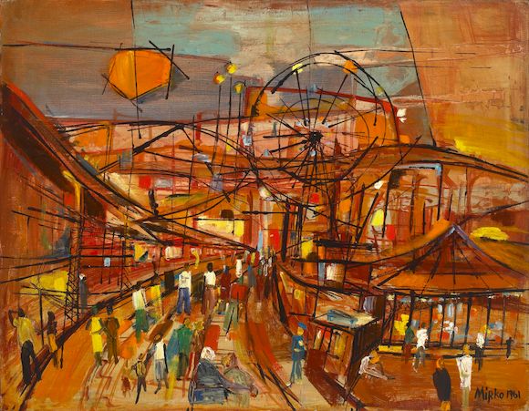 Bonhams : Mirko (Italian, 1910-1983) Carnival, 1961 29 x 37 1/4in (73.7 ...