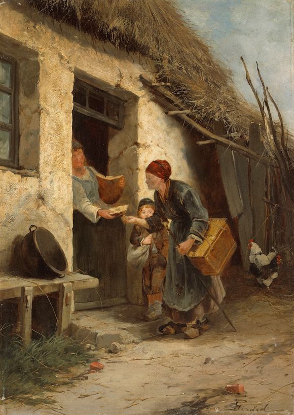 Bonhams : Girard (French, active 1860-1900) At the cottage door; also ...
