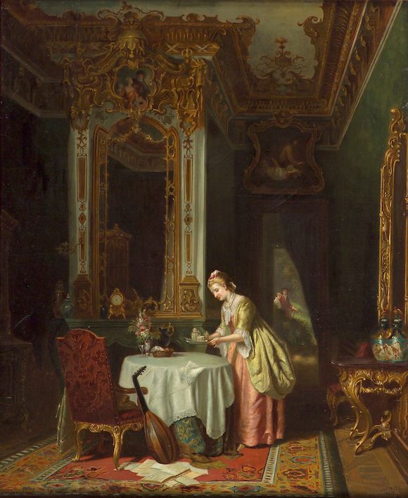 Bonhams : Carl Heinrich Hoff, the Elder (German, 1838-1890) Tea time 38 ...