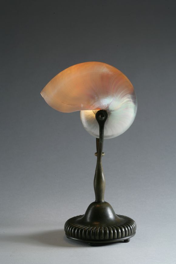 Bonhams : A Tiffany Studios bronze Nautilus lamp