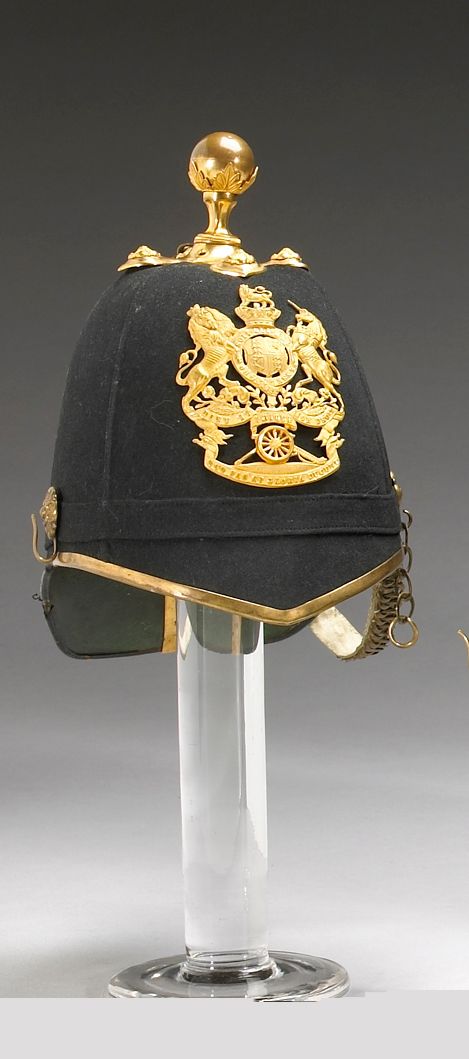 Bonhams : A Victorian blue cloth officer's home service helmet for the ...