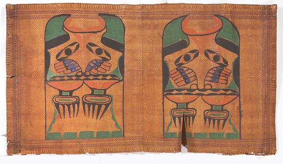 Bonhams : A Nootka painted cedar bark mat