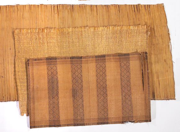 Bonhams : Three Native American woven mats