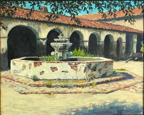 Bonhams : Wally Ames (American, b.1942) Mission San Miguel 8 x 10in